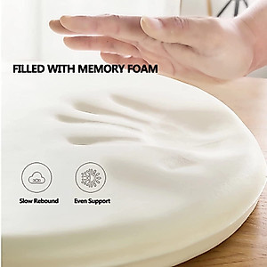 Round Upgrade Memory Foam Seat Cushion,1/2 Packs Round Chair Cushions Leather Waterproof Stool Cushion Detachable Chair Pads Non Slip Home Seat Cushion ( Color : Ivory white , Size : 33cm(Set Of 2) )