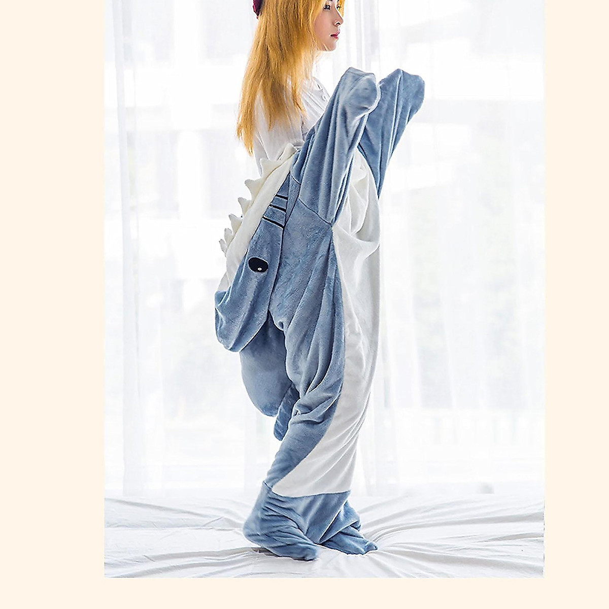 Shark Blanket For Adult, Wearable Shark Blanket Hoodie Super Soft Cozy Flannel, Boys Girls Shark Onesie