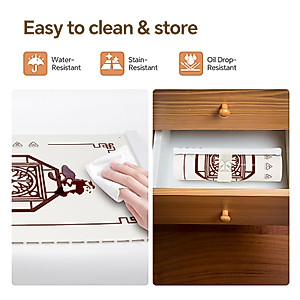 SHGMEET Electric Warming Tray, Food Warming Mat with 5 Temperature Adjusting & Time Settings, Silicone Food Heating Mat for Parities, Buffet, Travel, Daily Use