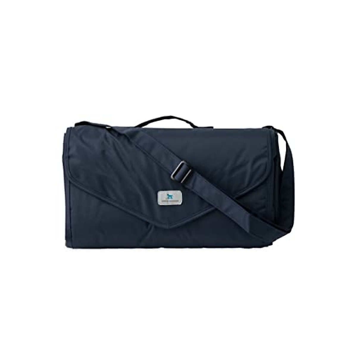 Little Unicorn 5'x5' Outdoor Family Picnic & Beach Blanket | Durable & Water-Resistant Fabric | Compact Fold & Easily Wipes Clean | Zipper Pocket (Navy Plaid)