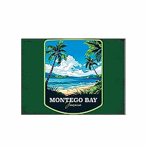 Montego Bay Jamaica Design B Souvenir Wood sign with frame 5x7