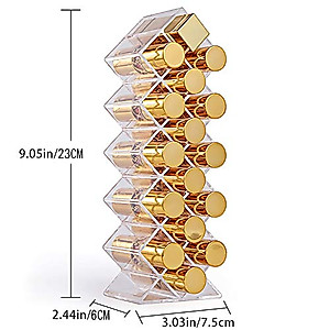V-HANVER 1-Pack Fish Shape Lipstick Organizer Tower, Lip Gloss Storage Holder Stand for 16 Lip Sticks, Perfect for Makeup Cosmetic Vanity and Dresser Display, Clear Acrylic