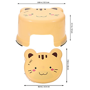 Ipetboom Non-Slip Kids Stools, Small Plastic Cartoon Thickened Step Stool for Kids, for Kitchen Bathroom Toilet Supplies