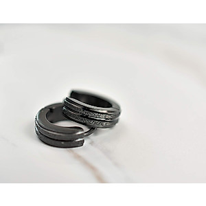 Stainless Steel Hoop Earrings For Men's Women's,Silver/Gold/Black/Blue Hypoallergenic Round Huggie Earrings,Fashion Punk Earrings Piercing Jewelry,Simple Stylish Loop Earring,Gift for Him Her Birthday