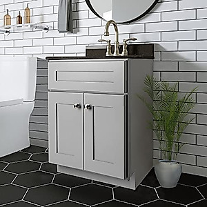 Design House 587063 Bath Modern Unassembled 2-Door Shaker Bathroom Vanity Cabinet Only, 24 x 18,Grey