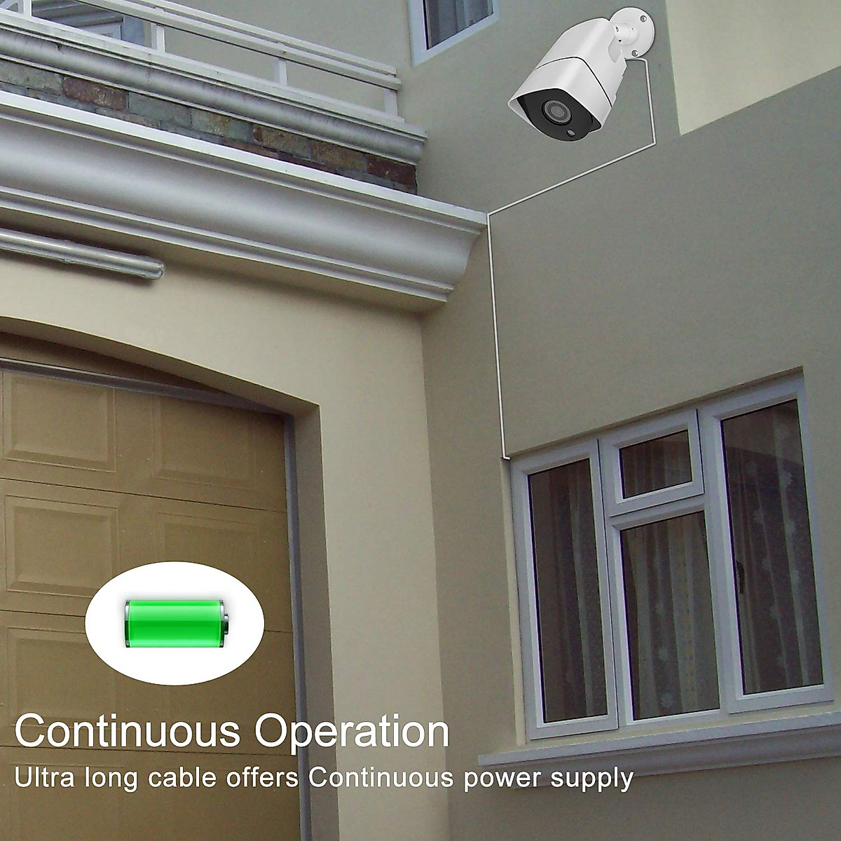 2 Pack DC Power Extension Cable 25ft 2.1mm x 5.5mm Compatible with 12V DC Adapter Cord for CCTV IP Camera, LED, Car, White