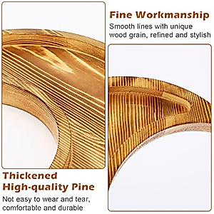 BestFire Moon Tray with Round Tray Crystal Holder Display Moon Tray Crystal Holder Wooden Crystal Organizer Essential Oil Dish for Rings & Jewelry -Mother's Day, Valentine's Day Gifts (Light brown)