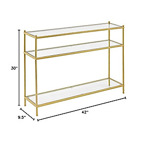 Convenience Concepts Royal Crest Console Table, Clear Glass / Gold