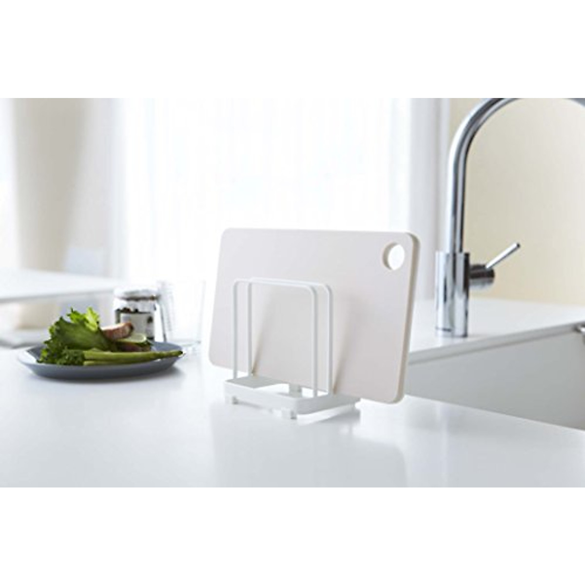 Yamazaki Home Plate Cutting Board Stand – Kitchen Storage Rack Holder Organizer