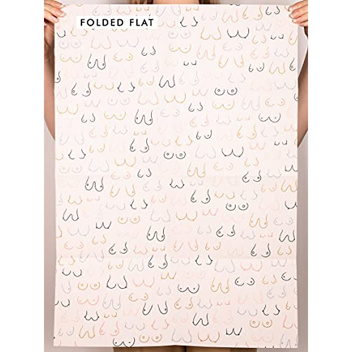 CENTRAL 23 Bridal Shower Wrapping Paper - Birthday Wrapping Paper For Women Girlfriend - 6 Sheets Of Pink Gift Wrap - Pastel Boob Print - Valentines Day Gift Wrap For Her, Wife