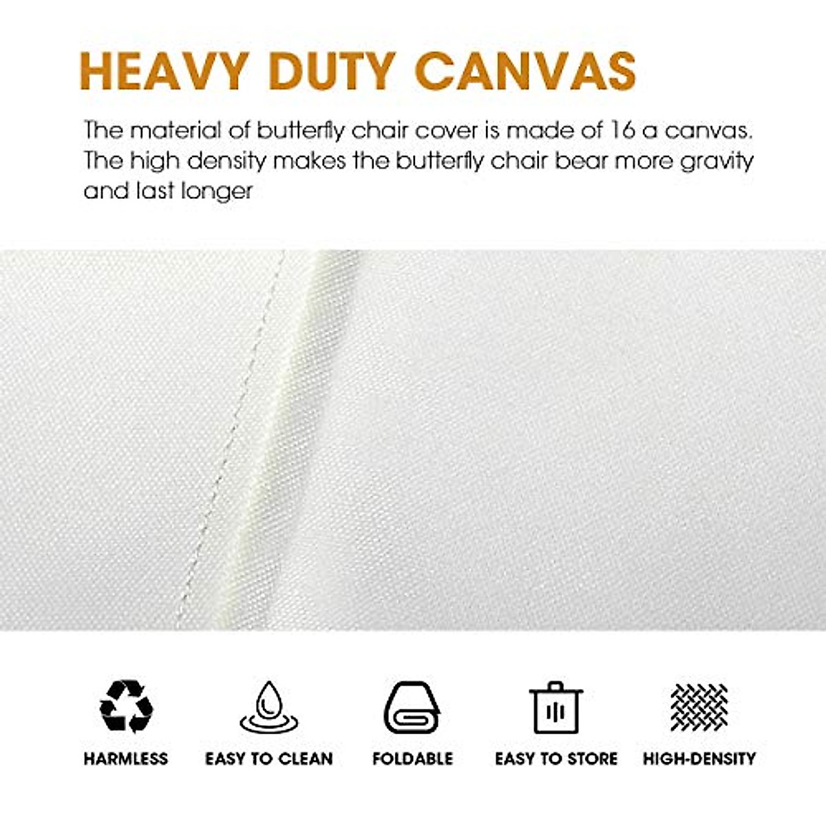 Buzzlett Arm Butterfly Replacement Covers for Butterfly Chairs Home docor Cover Only, White