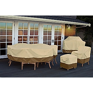 Classic Accessories Veranda Water-Resistant 40 Inch Square Patio Table Cover, Outdoor Table Cover, Pebble/Bark/Earth