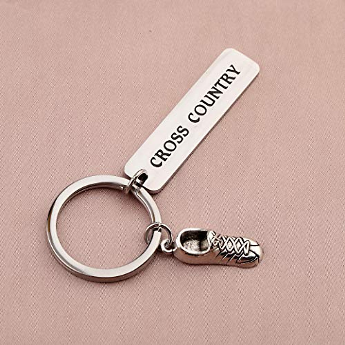 SEIRAA Sister Keychain Running Jewelry Runners Gift Run Shoe Charm Key Chain Inspirational Runner Marathon Gift (Cross Country)