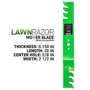 8TEN LawnRAZOR Mower Blade for AYP Husqvarna 20 inch Decks 850972 145106 532850972 532145106 (Toothed Mulching) 2 Pack