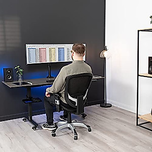 VIVO Ultra Wide Screen TV Desk Mount for up to 55 inch Screens, Full Motion Height Adjustable Single Television Stand with Articulating Arm, VESA 75x75mm to 400x400mm, Black, STAND-V155M