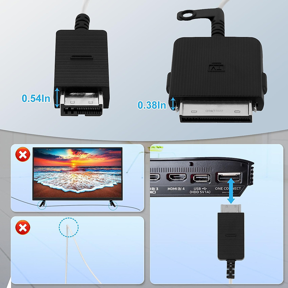 VG-SOCR15/ZA 49.2ft/15m One Invisible Connect Cable Compatible with Samsung TV QN43-85 inches LS03CA LS03BA LS03AA QLED 4K The Frame TVs (Newest Model)