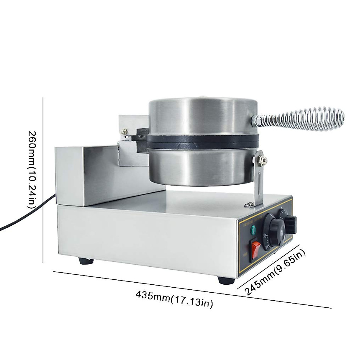 TAIMIKO Commercial Waffle Maker 1400W Nonstick Electric Waffle Machine Stainless Steel 110V Temperature and Time Control Waffle Bake Machine for Home,Commercial Use