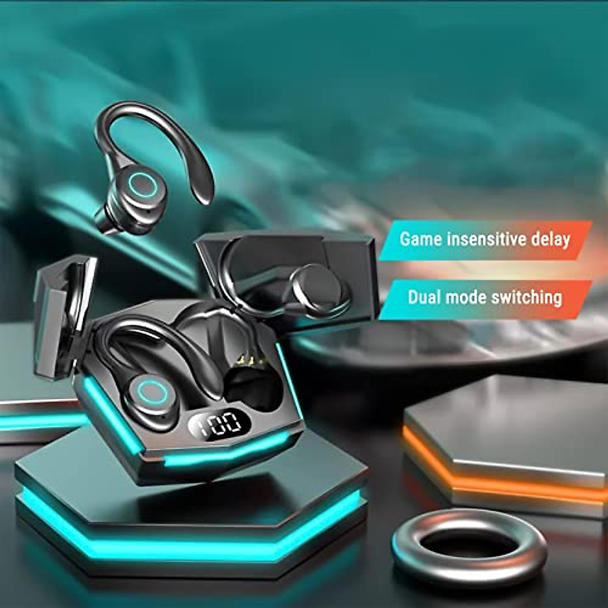 2022 New Wireless Earbuds Bluetooth Headphones Sound Quality Wireless Charging Case Digital Led Intelligence Display Compatible with Android iOS for Sports Gym