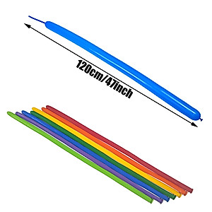 Long Balloons Premium 260 Twisting Balloons Animals Magic Balloons for Birthday Kids Wedding Party Supply 100pcs (Color)