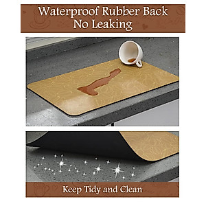 AMOAMI-Coffee Mat-Coffee Bar Accessories-Absorbent Stain Resistant Drying Mat Fit Under Coffee Maker Machine Coffee Pot Tray Espresso Machine-Coffee Station Accessories and Decor-12”x19”