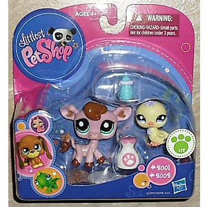 Littlest Pet Shop Cow and Yellow Bird Figure Set
