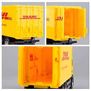 BDTCTK Compatible for DHL Container Truck Car Model Toy Cars, Zinc Alloy Die-Cast Vehicles Kid Toys for Boy Girl Gift