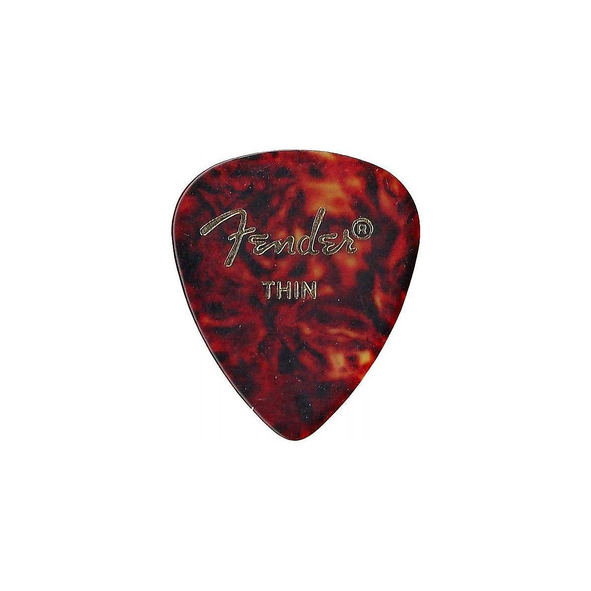 Fender Classic Celluloid Guitar Picks 351 Shape, Tortoise Shell, Thin, 12-Pack