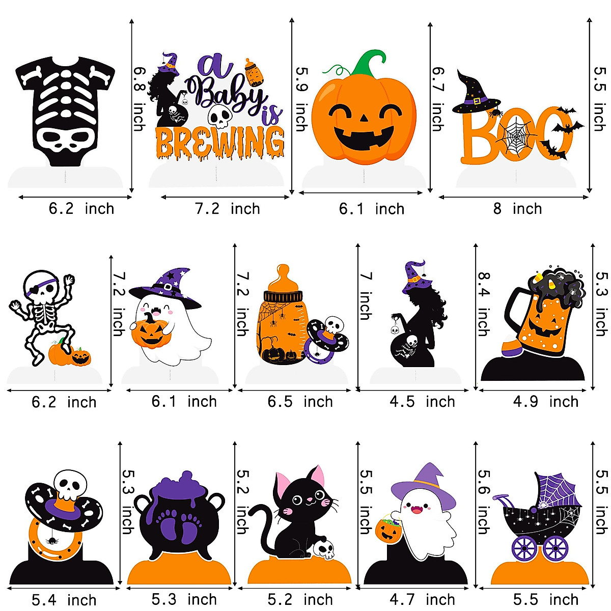 Halloween Baby Shower Honeycomb Centerpieces 14Pcs A Baby is Brewing Baby Shower Decorations Halloween Ghost Pumpkin Table Centerpieces for Gender Reveal Party Supplies