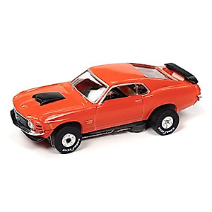Auto World Thunderjet OK Used Cars 1970 Ford Mustang Boss 429 (Orange) HO Scale Slot Car