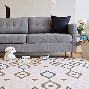 Cushmat Stylish Reversible Foam Play Mat (Large, Luxe Lite - Royal Blue Star) - Soft, Waterproof, Durable Play mat for Infants, Babies, Toddler, Kids & Grownup - 6.5ft x 4.5ft