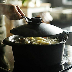 Sori Yanagi Nambu Ironware Deep Iron Pot Combining Simple Design and High Practicality, Made in Japan, Iron Lid and Handle Included, Induction Compatible