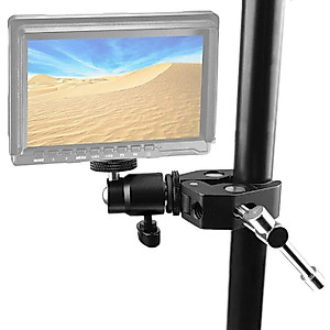 SLOW DOLPHIN Photography Super Clamp with Camera Clamp Mount Ball Head Clamp and Mini Ball Head Hot Shoe Mount Adapter with 1/4'' -20 Tripod Screw for LCD Monitor, LED Flash Light,Microphone (2 PCS)