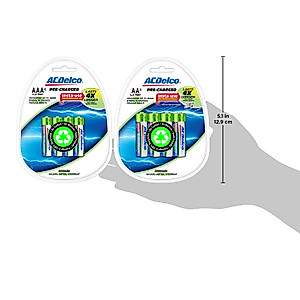 ACDelco 2-Hour Fast Battery Charger Includes AA Rechargeable Batteries and Car Adapter, 4 Count