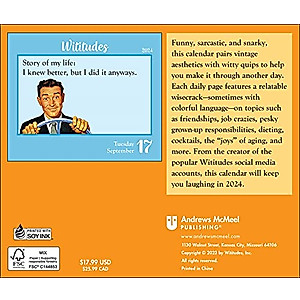 Wititudes 2024 Day-to-Day Calendar: Pretending to Be a Functioning Adult Is Exhausting