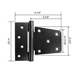 Airsnigi Heavy Duty Gate Hinges 9 Pack, 3.5 Inch Heavy Duty Shed Door Hinges Door Barn Gates Hinges Black Square Hinges for Gate, Barn or Storage Shed