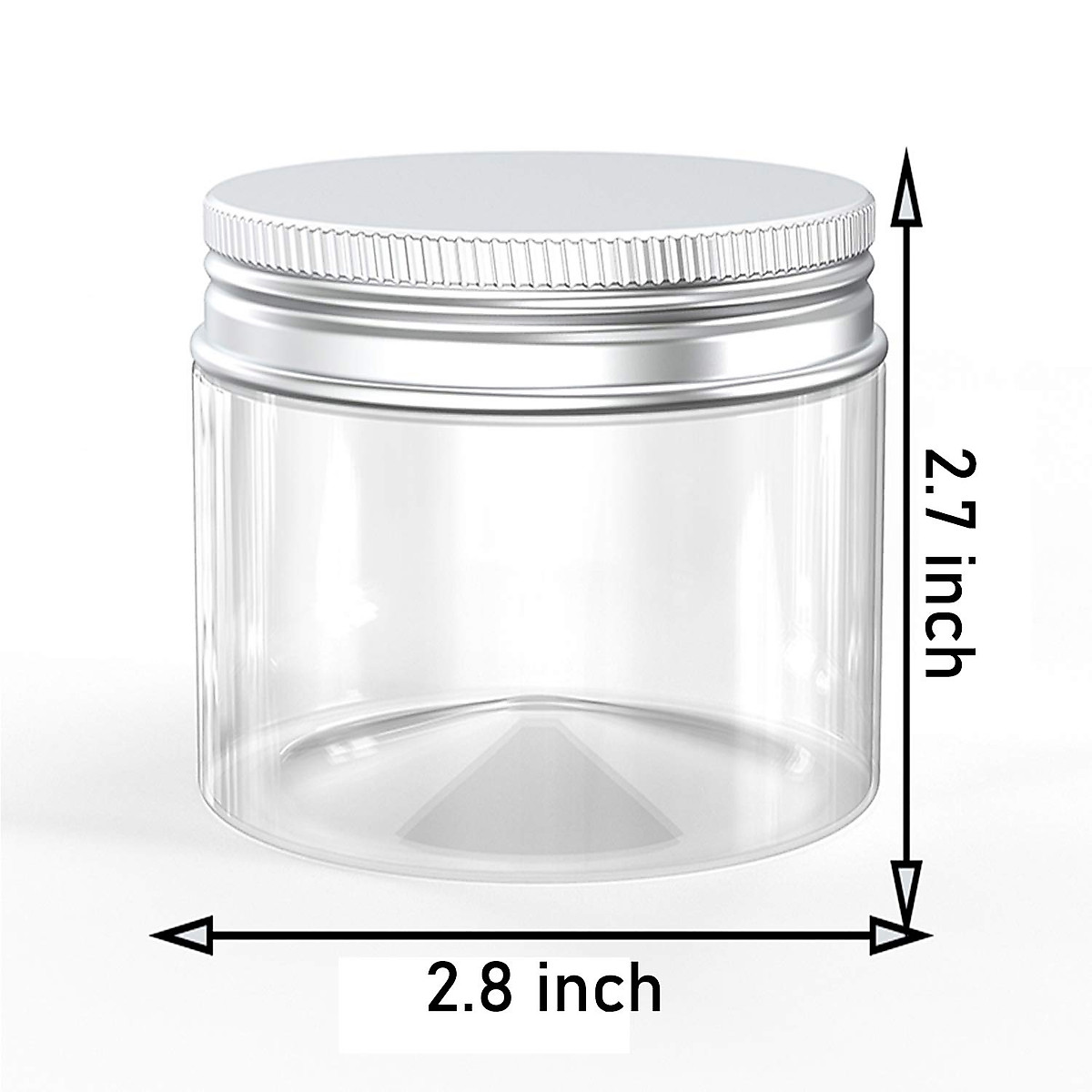 6 Ounce Plastic Jars with Aluminum Lid Leak Proof Clear Containers Jars for Store Liquid, Cosmetic, Cream, 6 Pcs