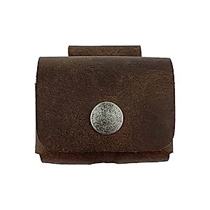 LeatherTex, Rustic AirPods Pro Charging Cover Handmade from Full Grain Leather - Pocket Size, Genuine Bluetooth Case - Protective Portable Carrying Pouch - Bourbon Brown