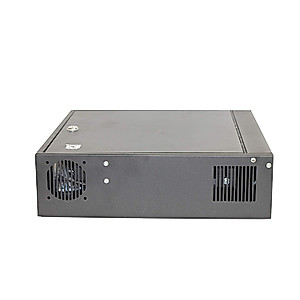 Kenuco Heavy Duty 16 Gauge Steel DVR Security Lockbox with Fan and Swing Open Top (18'' x 18'' x 5'' Black)