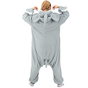 vavalad Adult Elephant Onesie Costumes One Piece Pajamas Animal Cosplay Homewear Sleepwear for Women Men