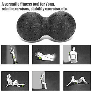 Massage Foam Ball, Relax Muscles Ergonomic Foam Roller Firm for Stability Exercise for Yoga(Black, 16x 8cm Double Ball)