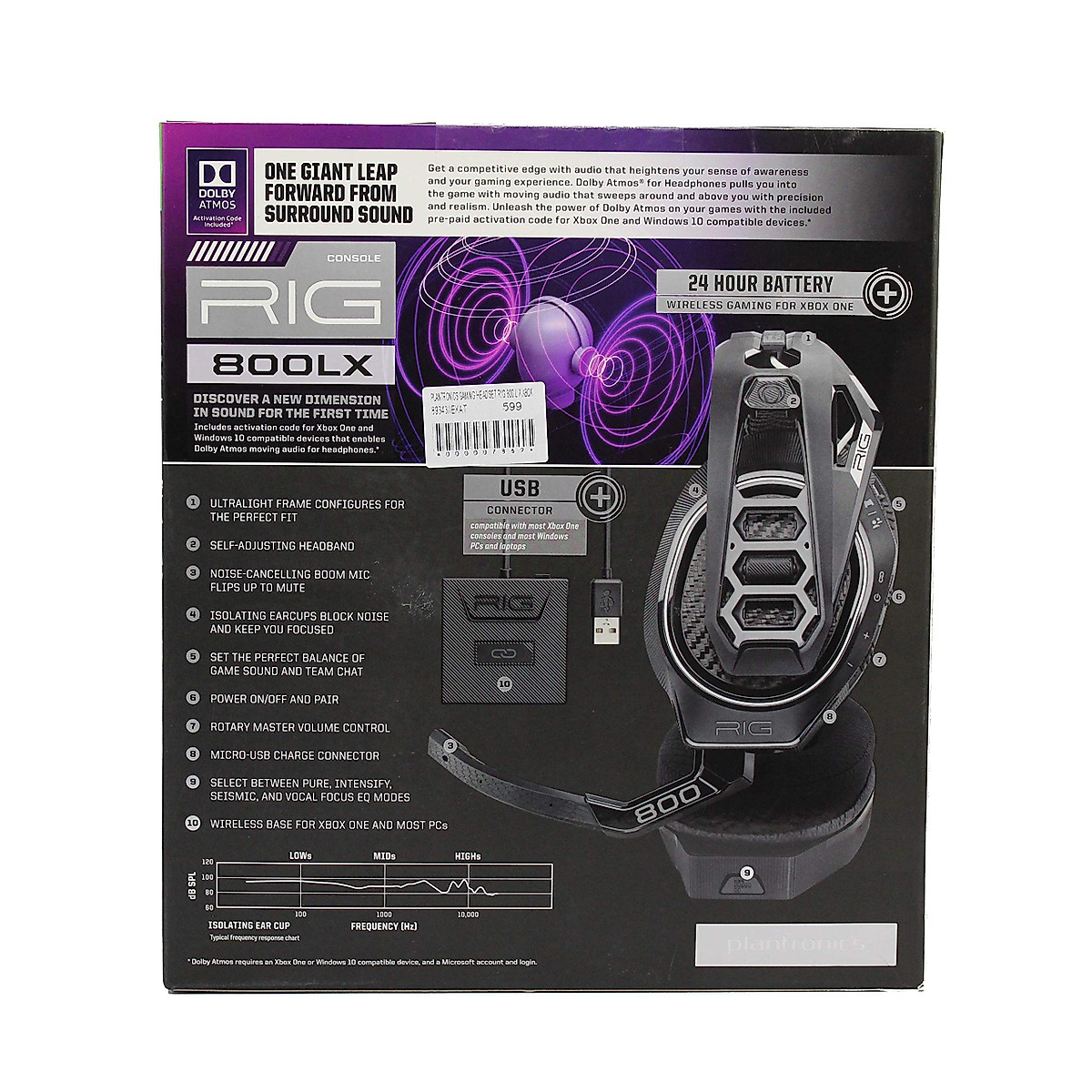 RIG Gaming Headset, RIG 800LX Wireless Gaming Headset for Xbox One with prepaid Dolby Atmos Activation Code Included