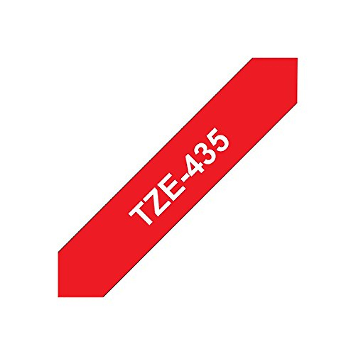 Brother TZe-435 Labelling Tape Cassette, White on Red, 12 mm (W) x 8 m (L), Laminated, Brother Genuine Supplies