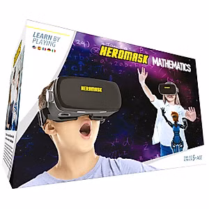 VR Headset + Math Games[multiplication subtraction etc] Virtual Games: Gift for Boys & Girls. Cool Educational Toys for Kids ages 5 6 7 8 onwards. Virtual Reality Learning Resources Grade 1 2 3 4 to 8