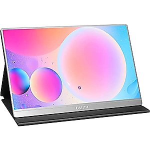 Lasitu Lightweight Portable Monitor 15.6 Inch FHD 1080P IPS VESA Portable Screen USB C Travel Monitor HDMI Gaming Monitor for Laptop PC MAC Cellphone Switch Xbox PS3-5 with Smart Cover