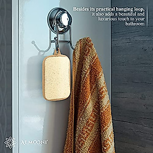 Almooni Premium Egyptian Exfoliating Loofah Pad Body Scrubber - Rectangular loofa Shape - Made with Natural Egyptian Shower lufa Sponge That Gets You Clean, Not Just Spreading Soap (2 Pack)