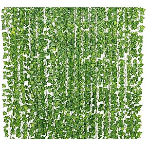 Yatim 78-Ft 12 Pack Artificial Plants Greeny Chain Wall Hanging Leaves for Home Room Garden Wedding Garland Outside Decoration