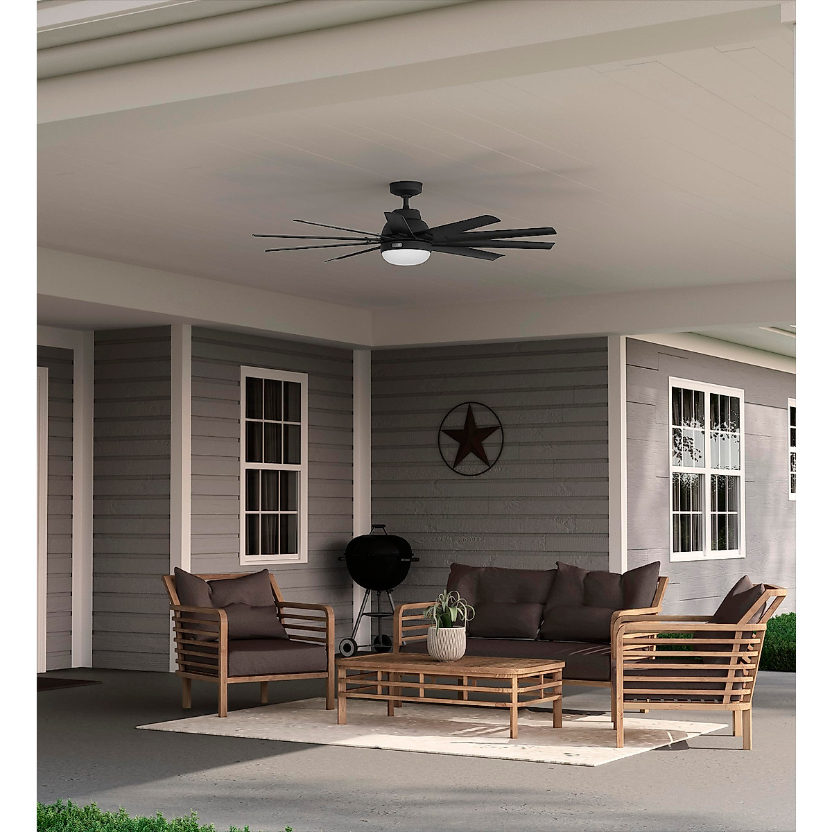 Hunter Fan Company 52615 Overton Ceiling Fan, 060, Matte Black