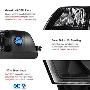 VIPMOTOZ For 1997-2003 Ford F150 Headlights & Turn Signal Cornering Lamps - Matte Black Housing, Driver and Passenger Side