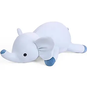 WeBingo 24" | 4.2 Pounds Blue Elephant Weighted Stuffed Animals - Cute Weighted Plush Toy Comfort Weighted Plush Pillow Gifts for Kids & Adults (24" | 4.2 lbs, Blue Elephant)