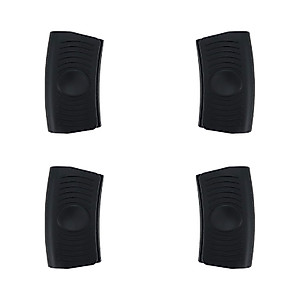 Sscon 2Pairs Hot Handles Silicone Pot Handles Heat Resistance Holder Grips for Cast Iron Pan (Black)